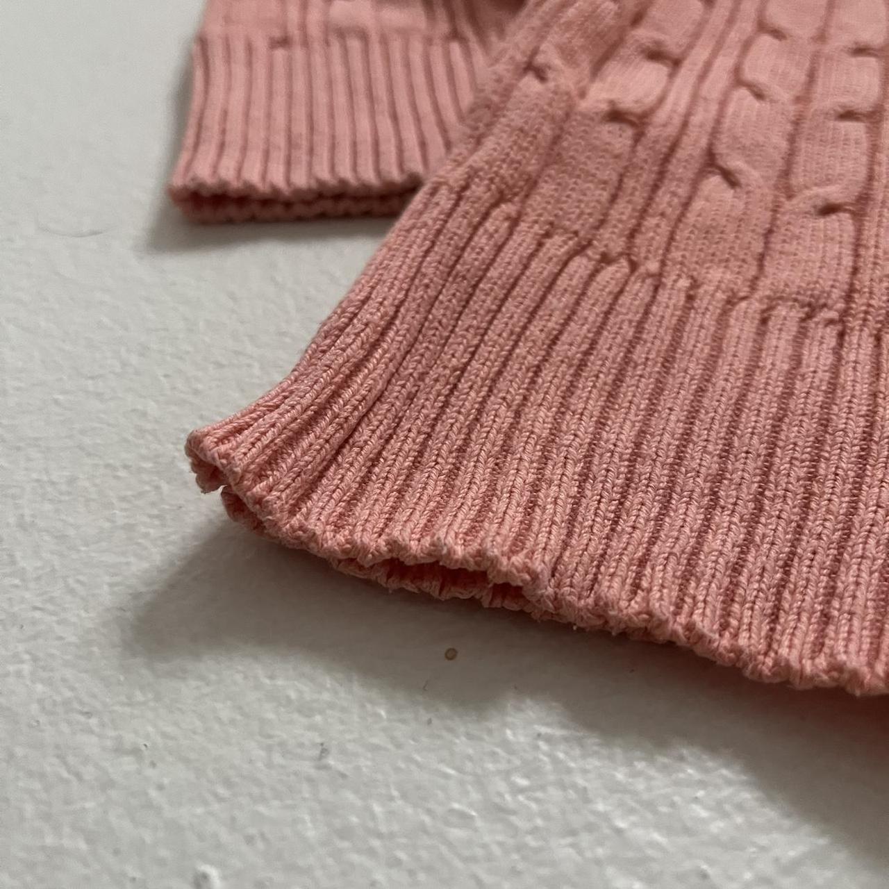 00s y2k pink cable knit jumper - L Vintage pink... - Depop