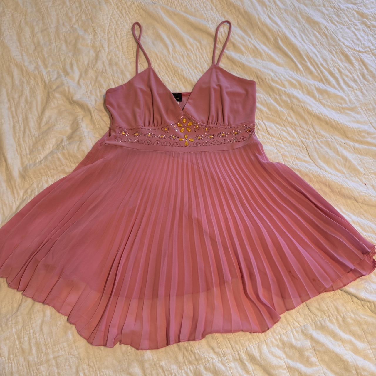 cute pink flowy top - viva you usa - size medium -... - Depop