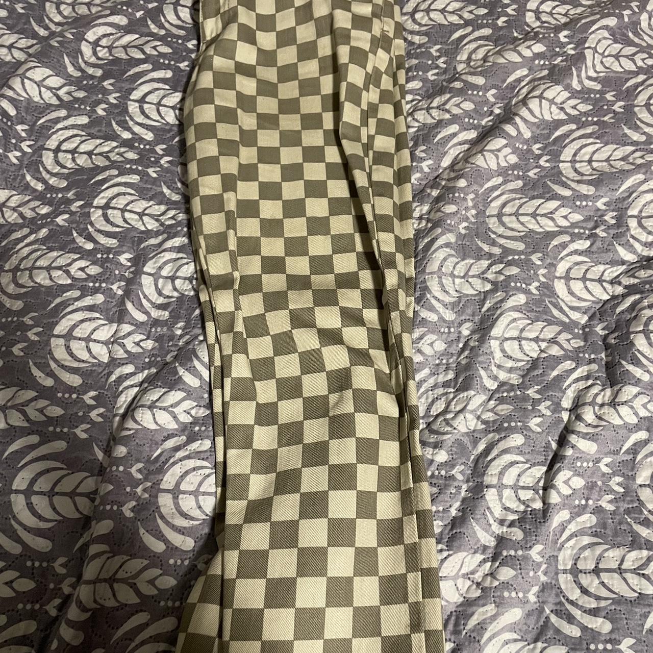 Cool urban checker jeans . Unisex cropped kinda fit... - Depop