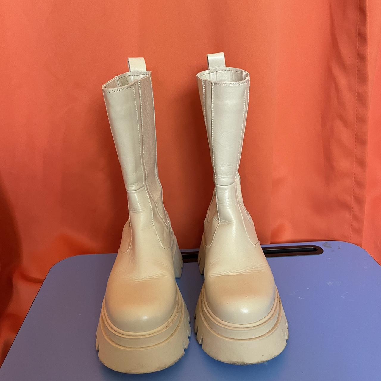 Alohas All-rounder boots in Cream. Worn out once. ... - Depop