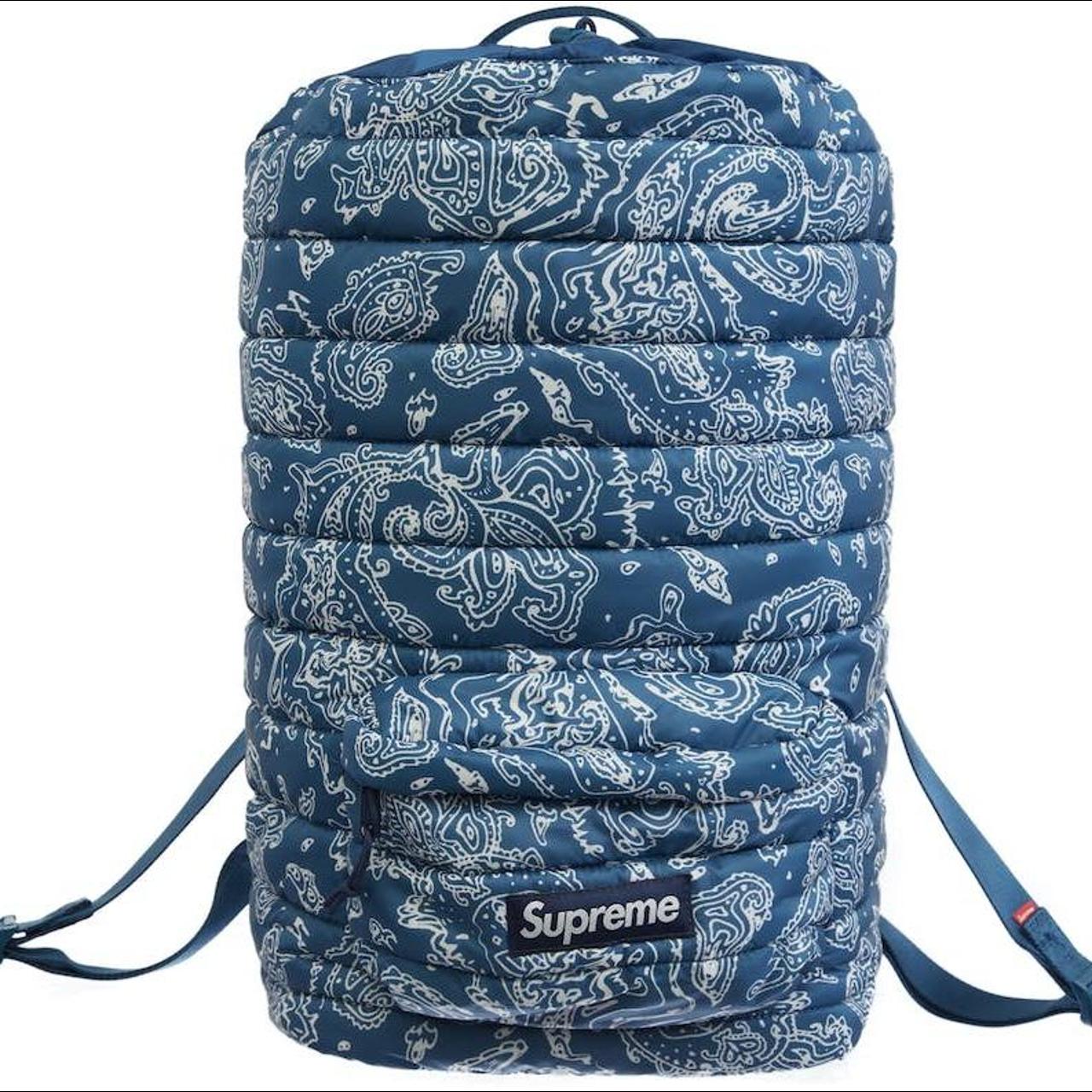 Supreme Puffer Backpack Blue Paisley NEW / NEVER... - Depop