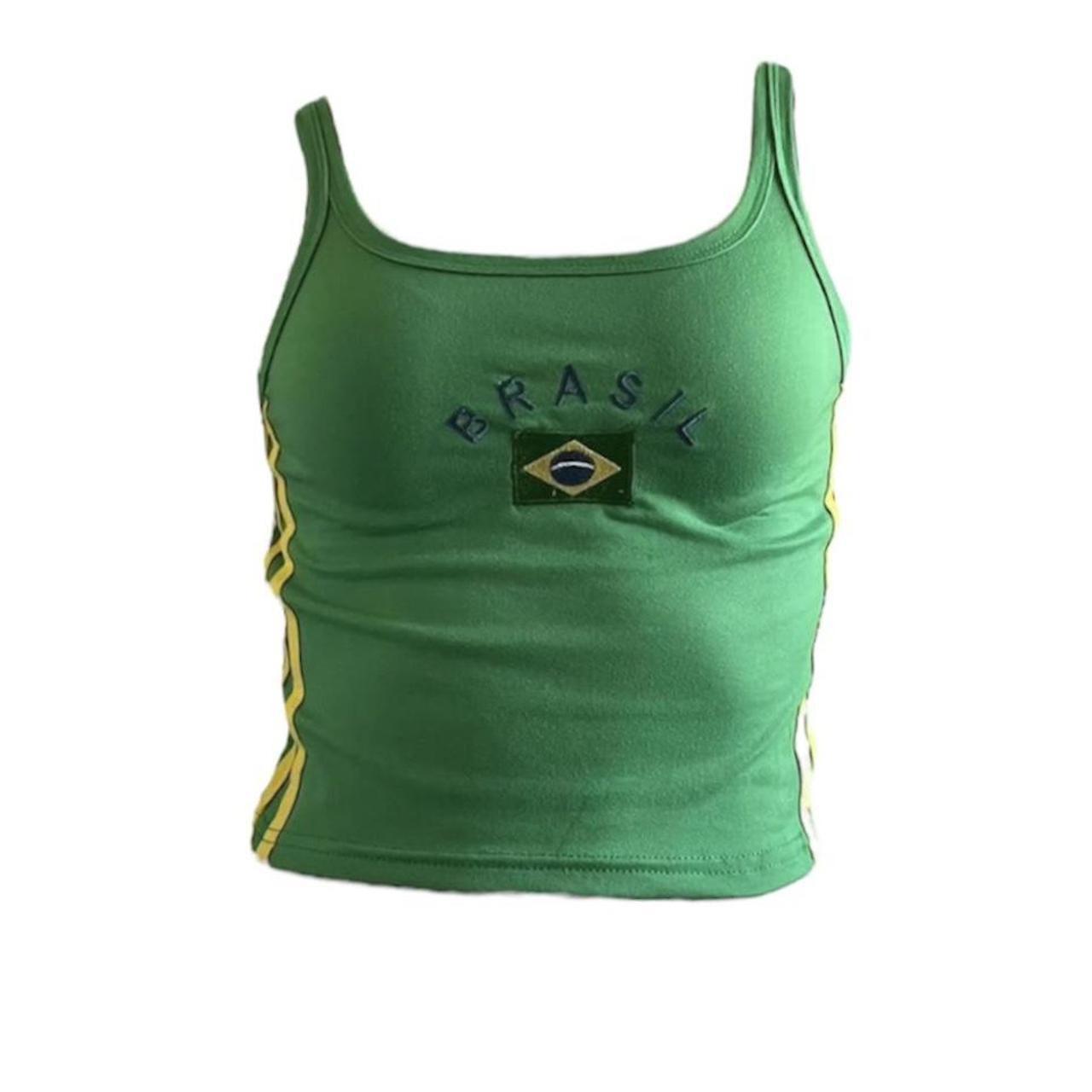 🇧🇷 green brazil cami top 🇧🇷 ♡ similar items in shop... - Depop