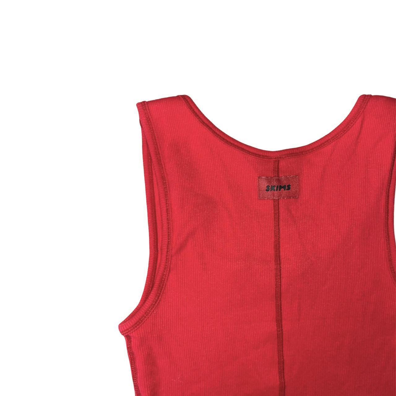 Red Skims cotton ribbed tank ️ in ruby red size... - Depop
