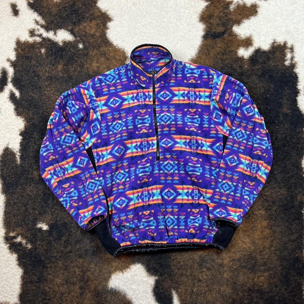 Vintage REI Full Zip Aztec Pattern Fleece Jacket... - Depop