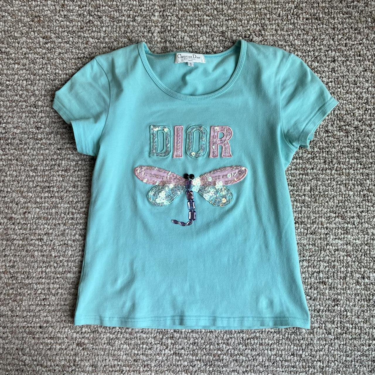 Super unique vintage Dior baby tee in incredible... - Depop