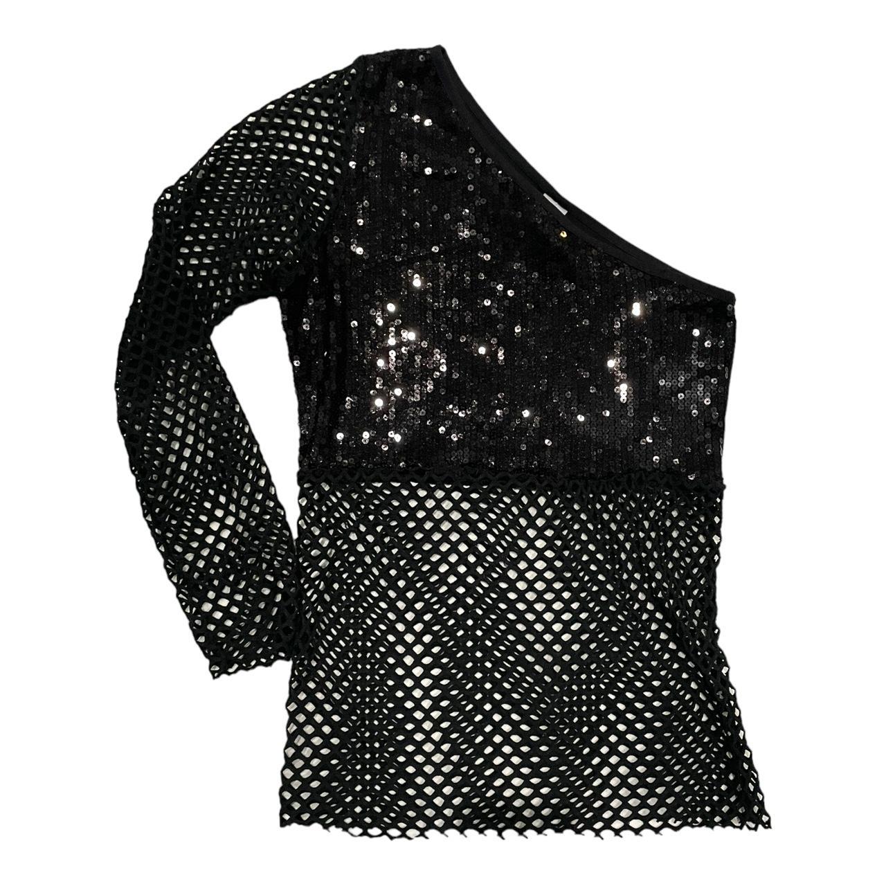 One shoulder fishnet top - size XL - Depop