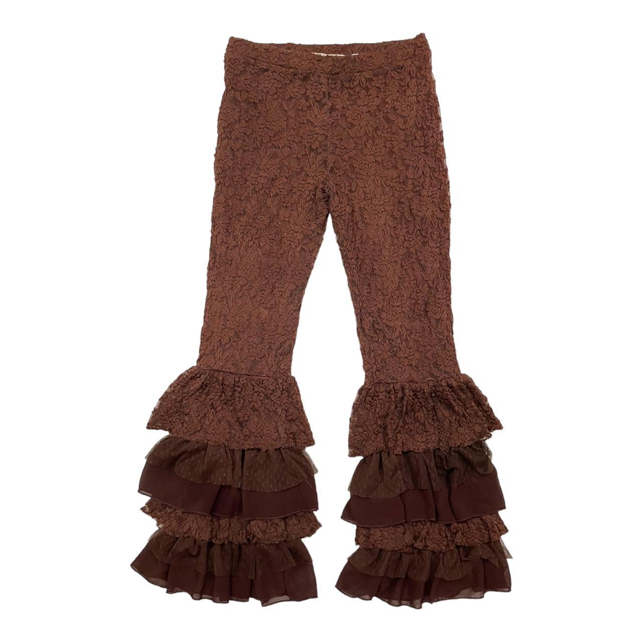 Stretchy lace flares - size L-XL - elastic... - Depop