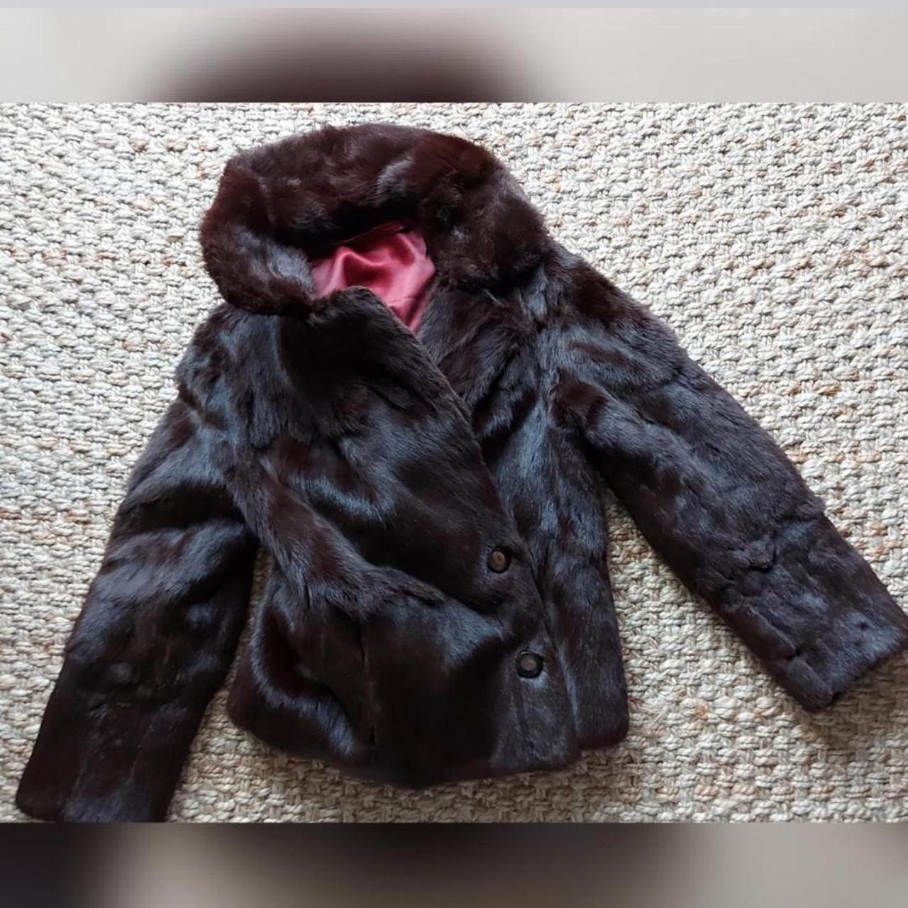 Real Fur Mink Brown Coat Size 12 warm and... - Depop