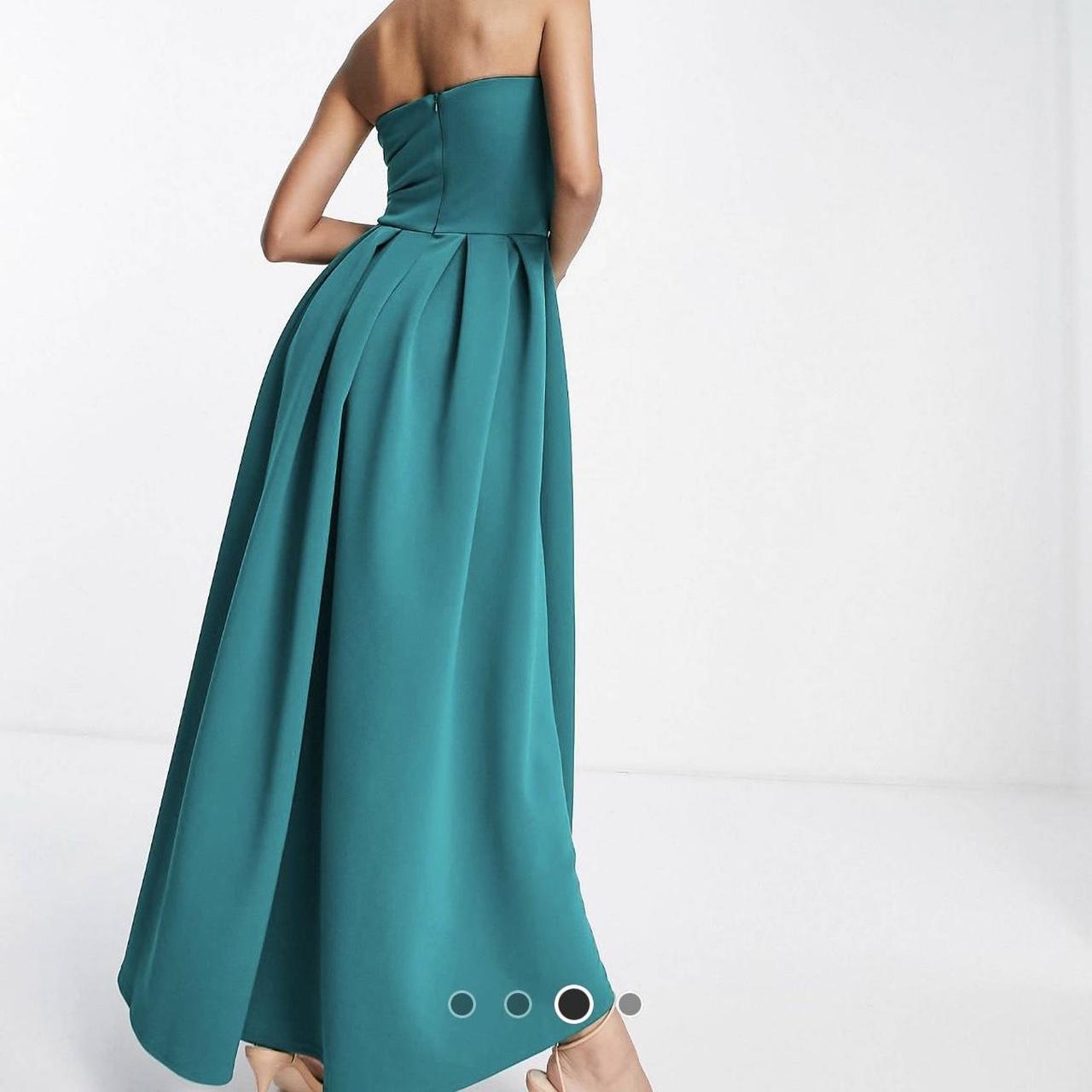 True violet oversized bow high low midi dress in... - Depop