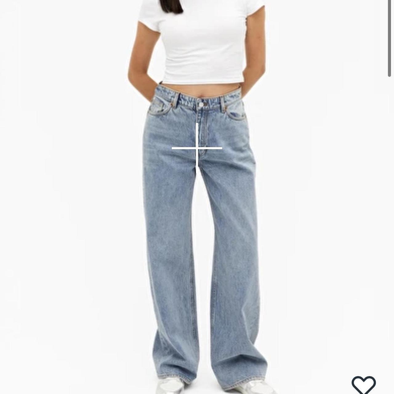 Monki’s light wash denim baggy jeans ☁️🤍 size : 2... - Depop