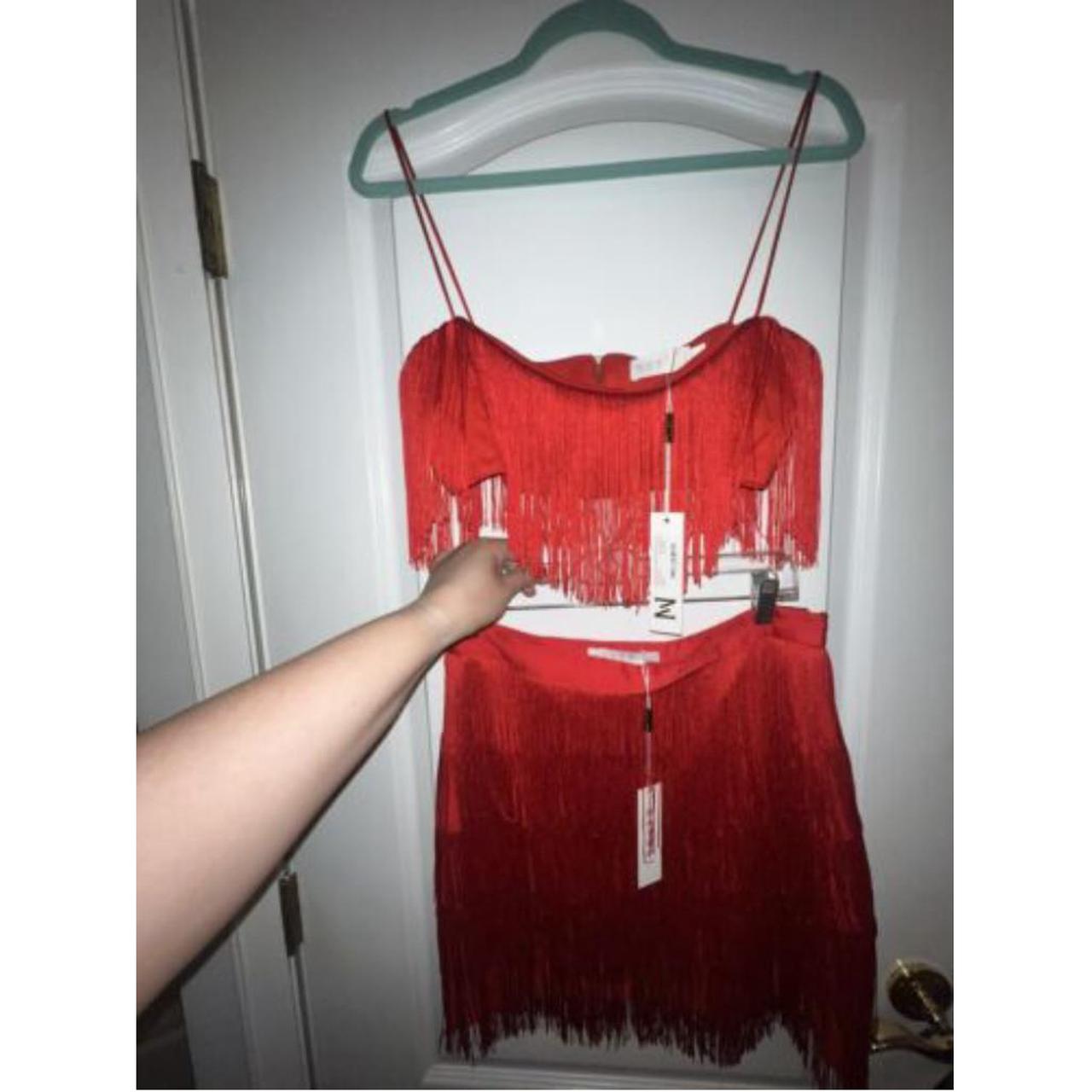 Meshki Women's Red Skirt | Depop