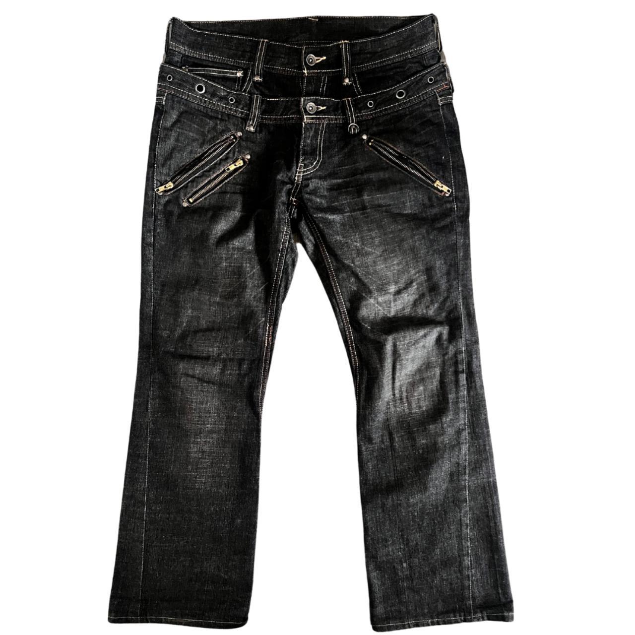 semantic design double waisted jeans message me... - Depop