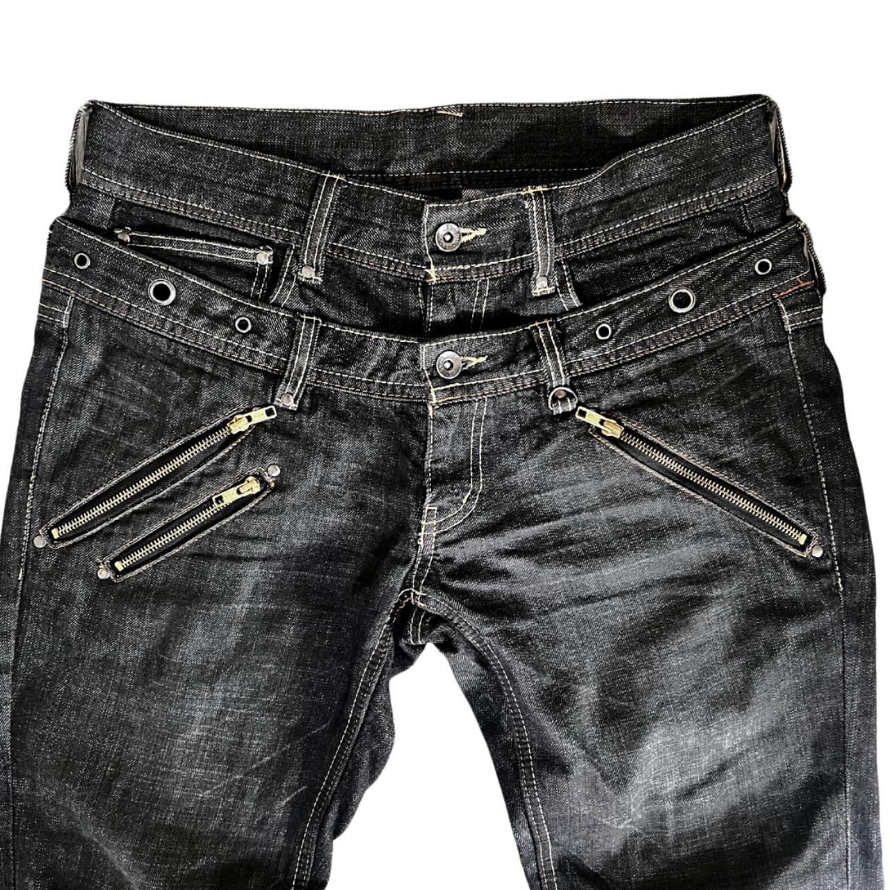 semantic design double waisted jeans message me... - Depop