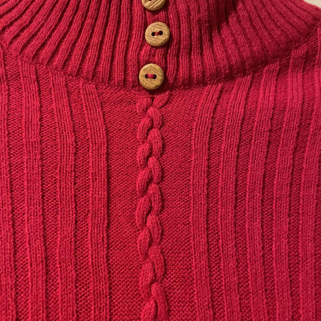 Rich red colour synthetic knit top. It’s vintage,... - Depop
