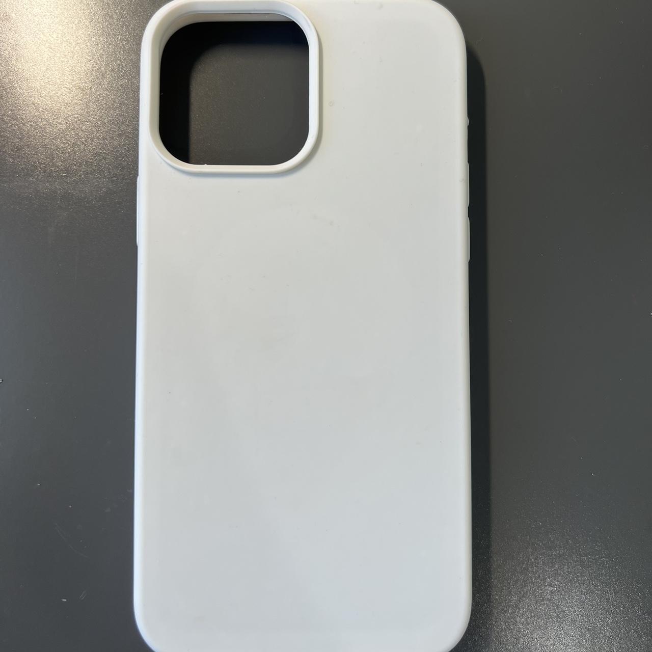 iphone 13 pro max white silicone case gently used -... - Depop
