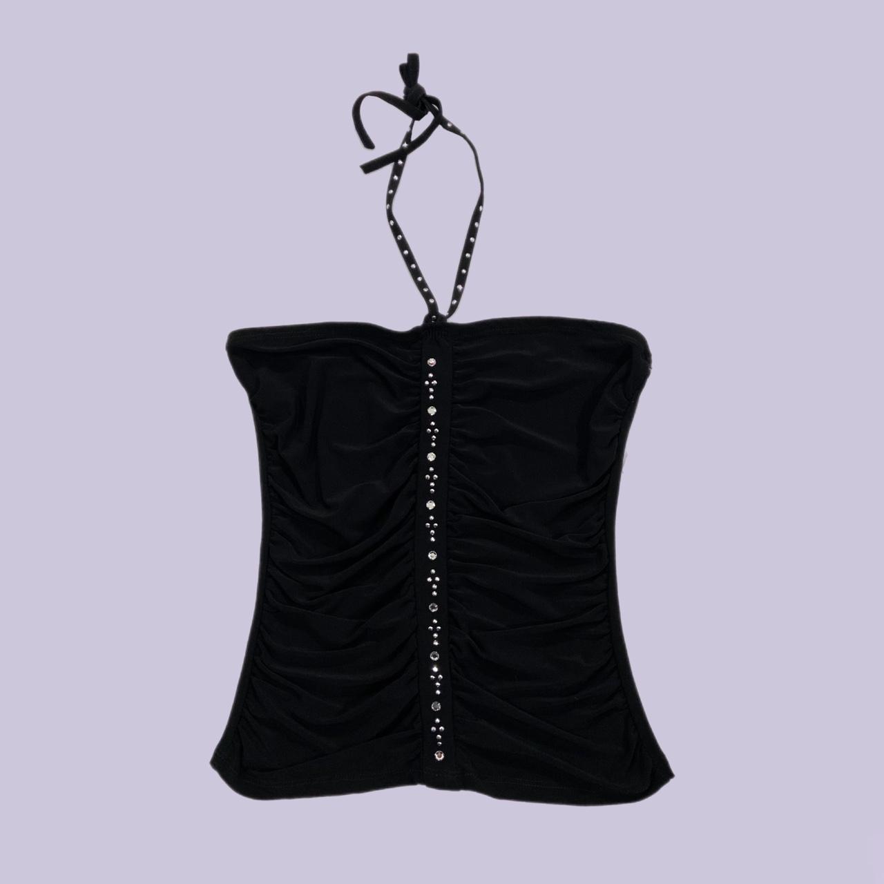 y2k rhinestone halter top women’s... - Depop