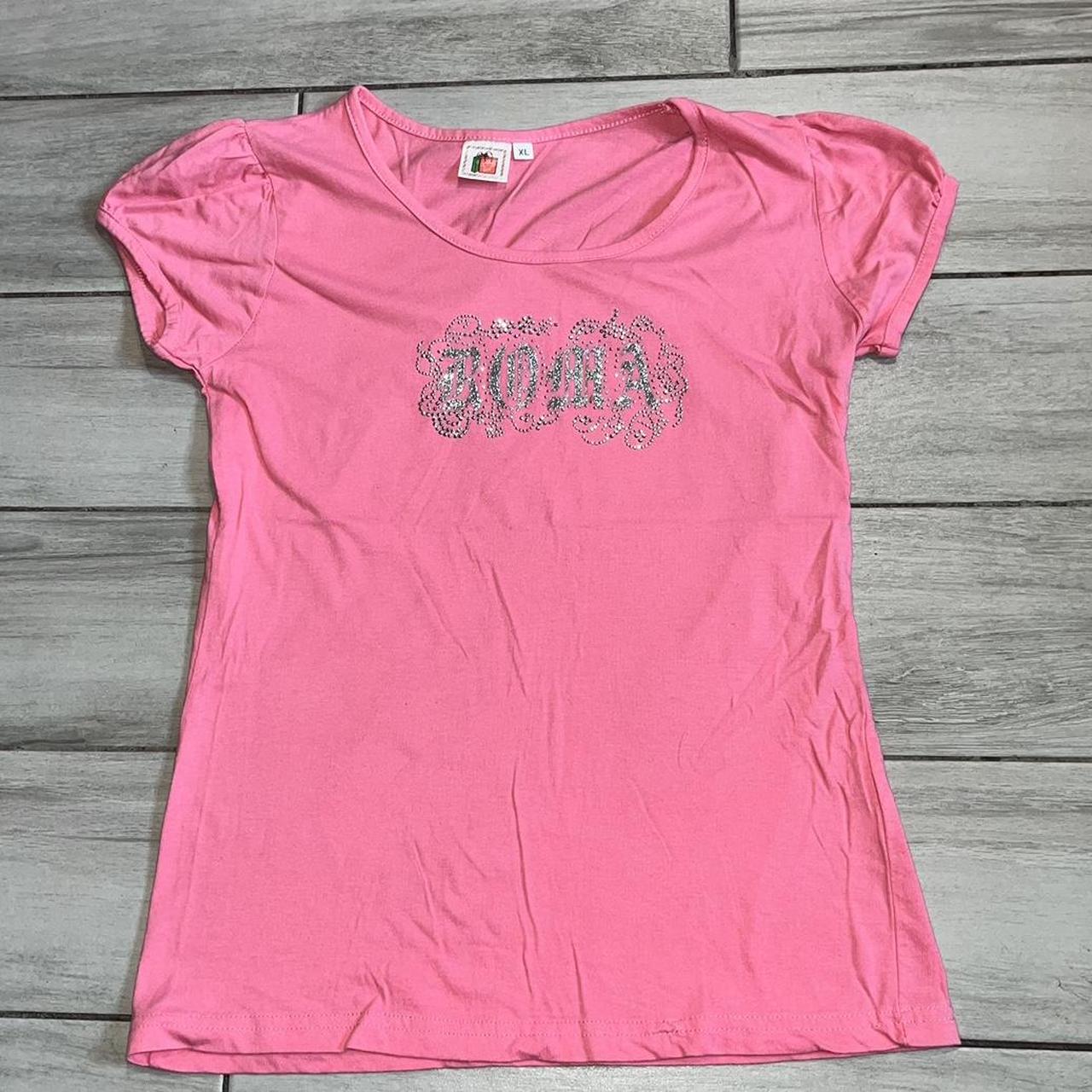 Y2K rhinestone top “ROMA” Size XL No holes or... - Depop