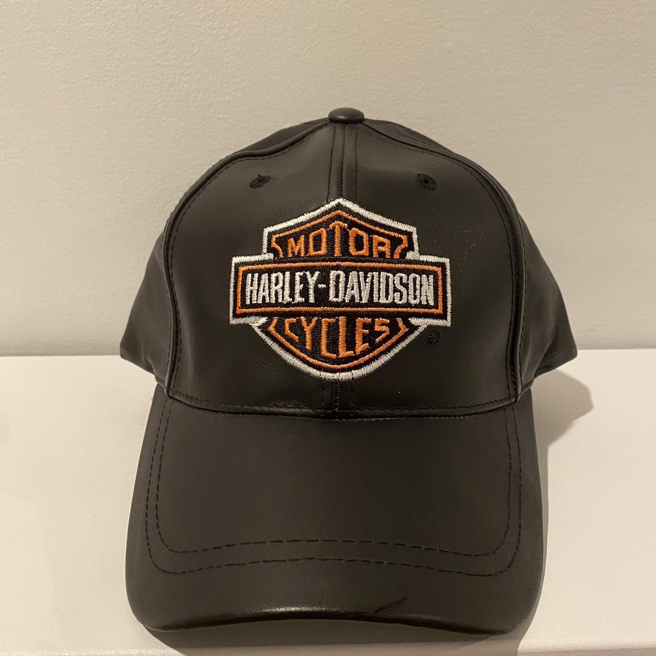 Leather Harley Davidson motorcycles hat cap.... - Depop
