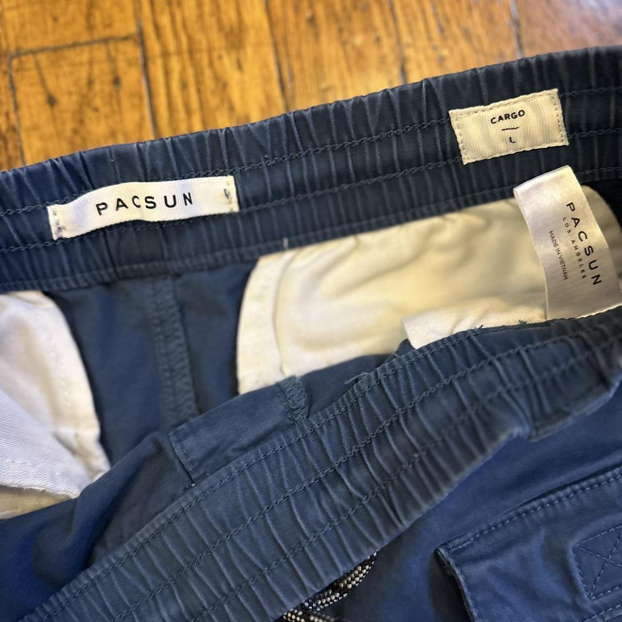 Pacsun Blue Cargo Pants With Pockets Preowned/ Good... - Depop