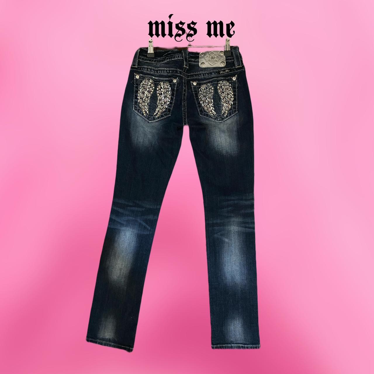 Miss Me Angel Wing Back Pocket Jeans Size 26... - Depop