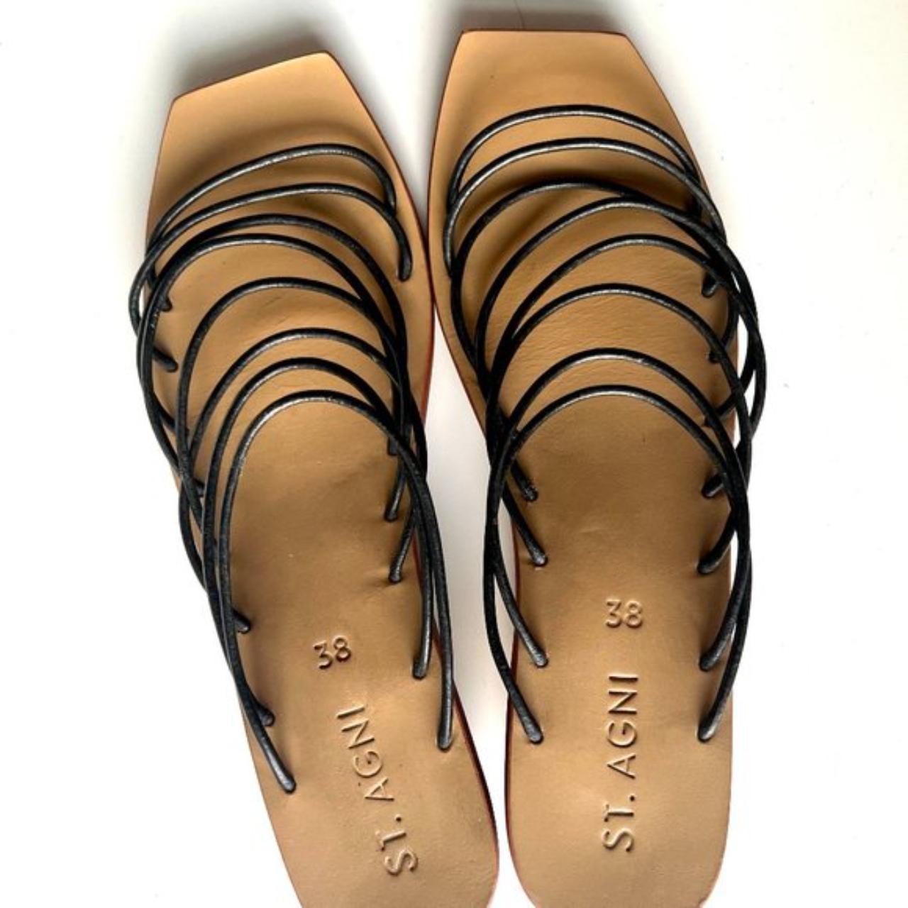 ST AGNI Black Ines Sandal 38/7.5 Good used... - Depop