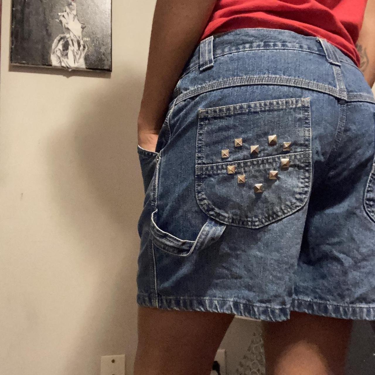 Up cycled y2k/edgy lee shorts with hearts on pockets... - Depop