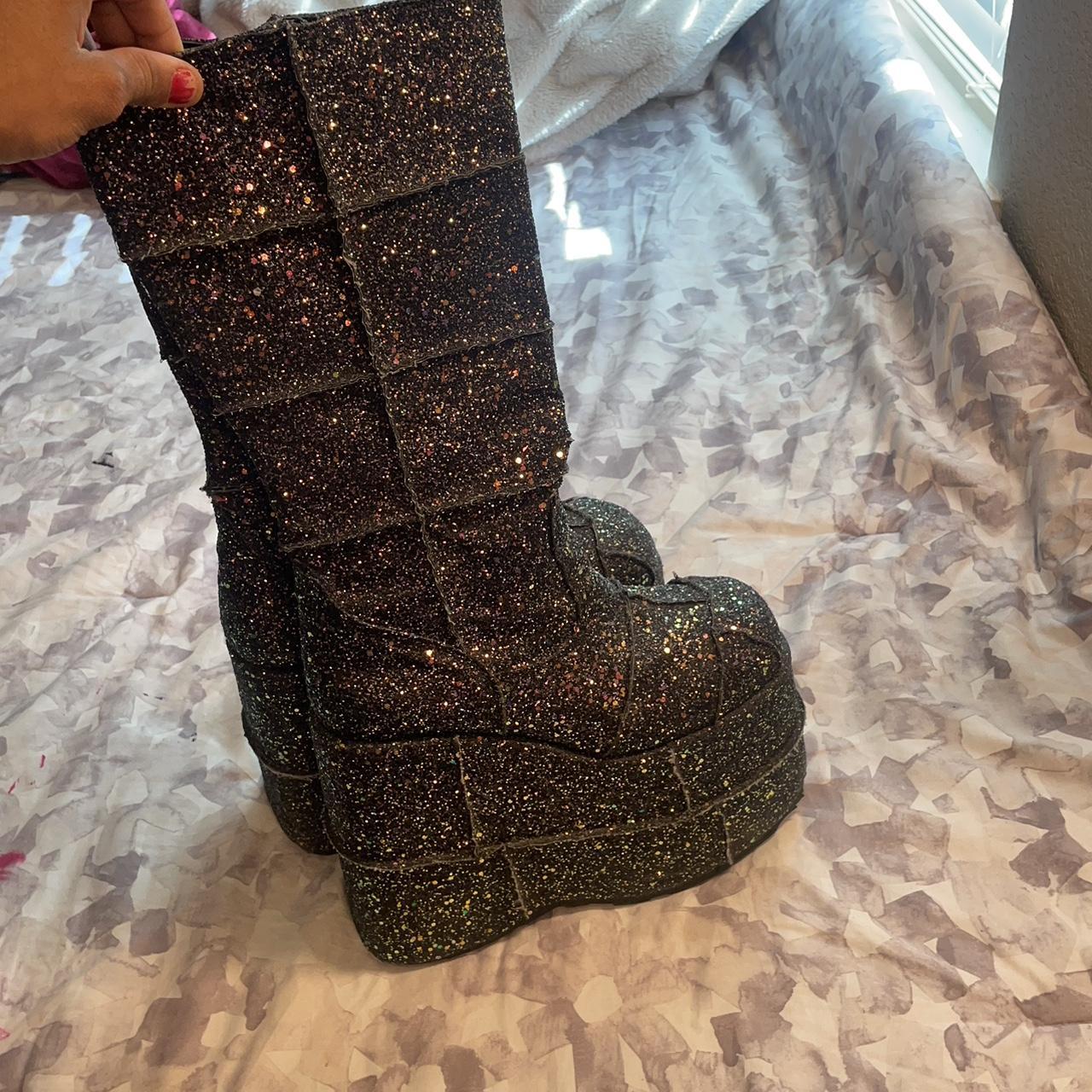 PURPLE GLITTER DEMONIAS STACK - 301 - Depop