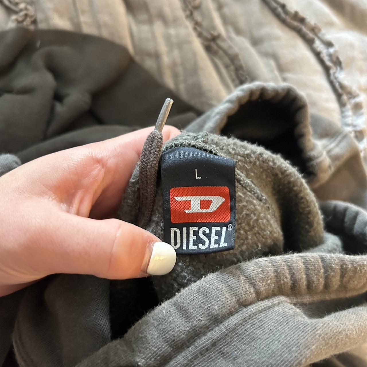 Diesel Grey Hoodie Size L #deisel #hoodie #vintage - Depop