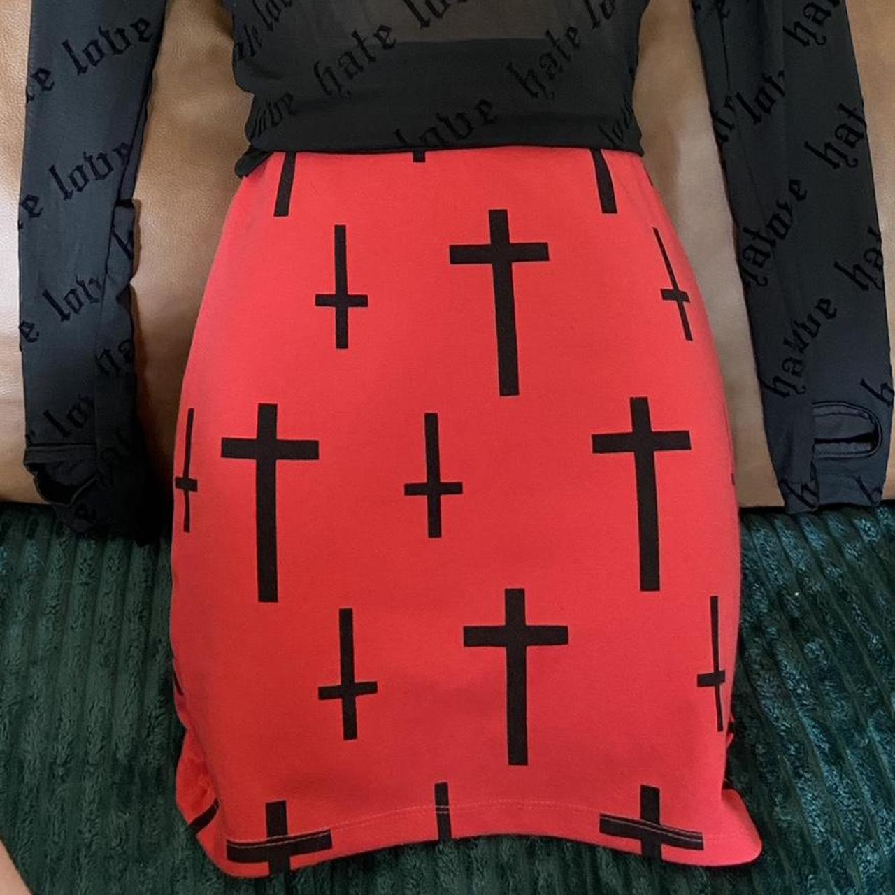 🖤 Red cross skirt 🖤 BRAND: imprint Size: 10 au... - Depop
