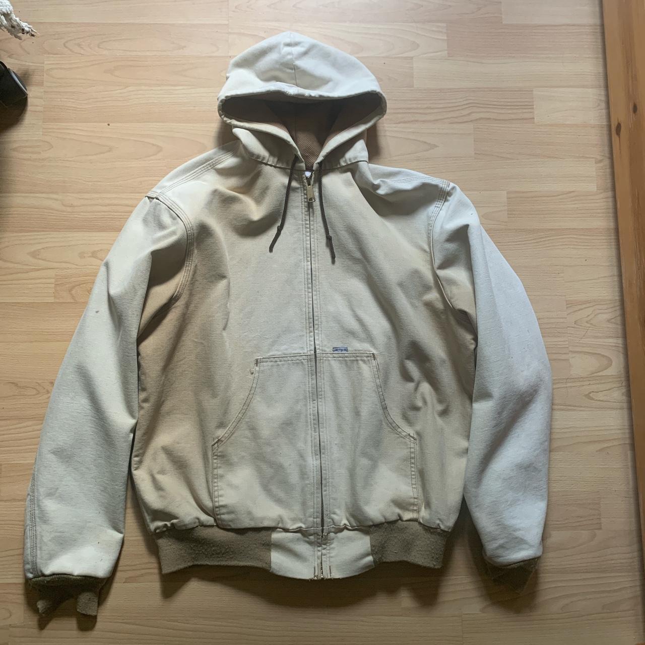 Vintage Cream Carhartt Active Jacket. Mens Medium.... - Depop