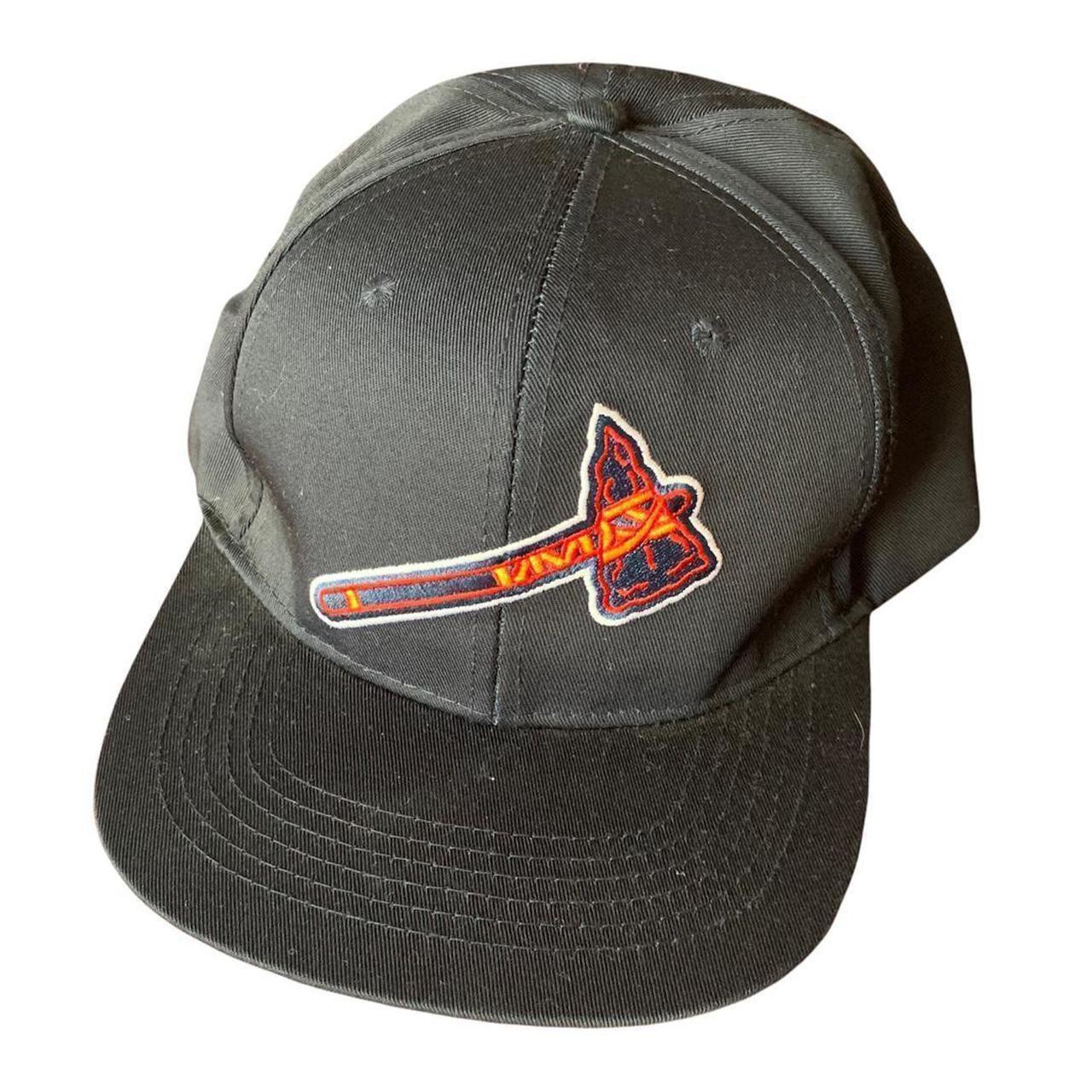 Braves baseball cap flat bill hat w adjustable... | Depop
