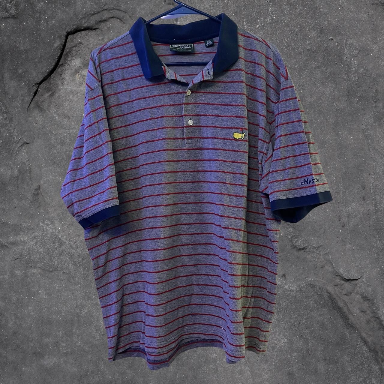 Masters golf vintage polo Blue with red stripes... - Depop