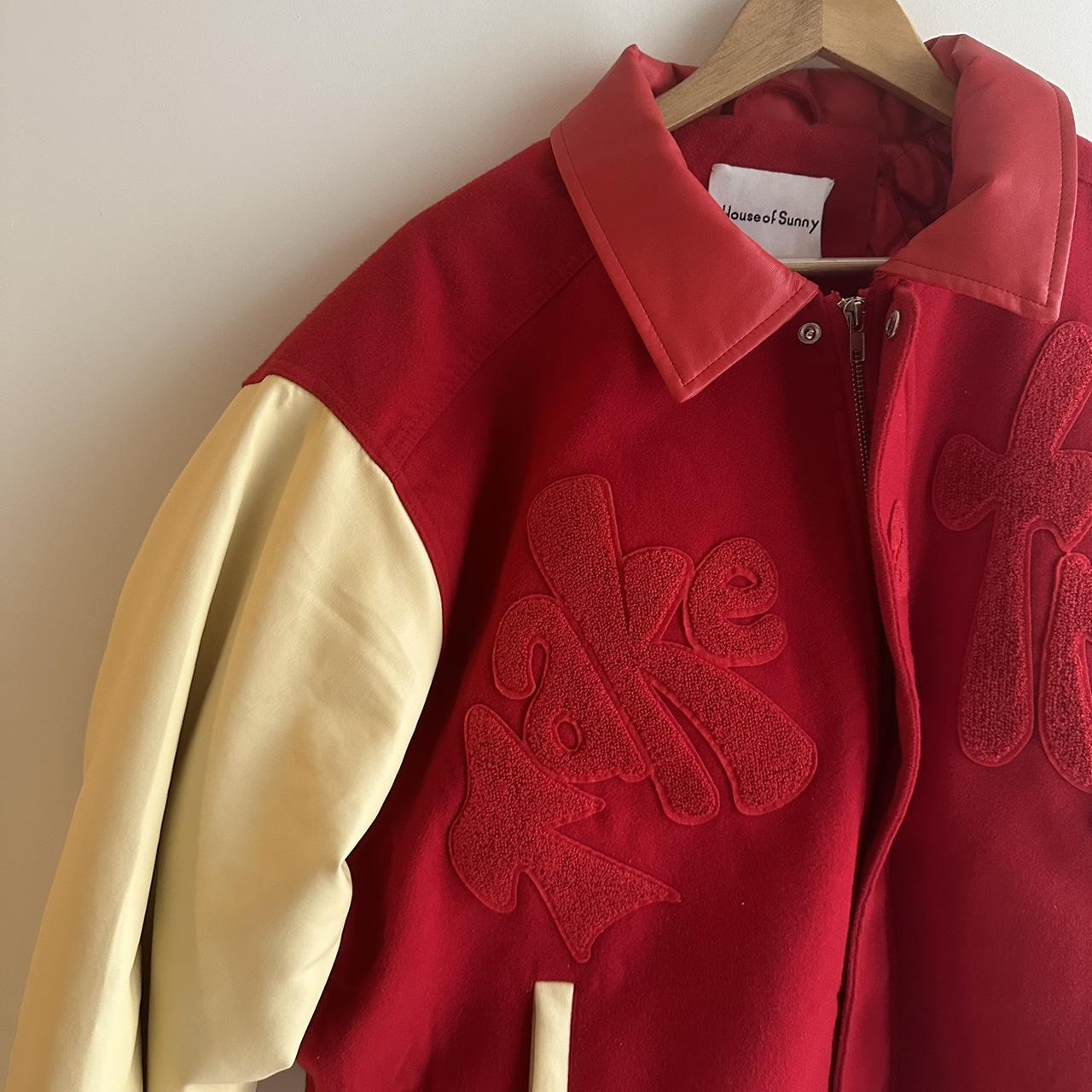 House of sunny red varsity jacket great condition... - Depop