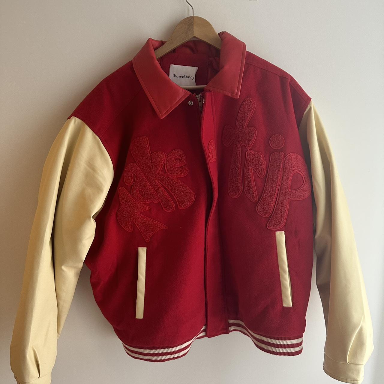 House of sunny red varsity jacket great condition... - Depop