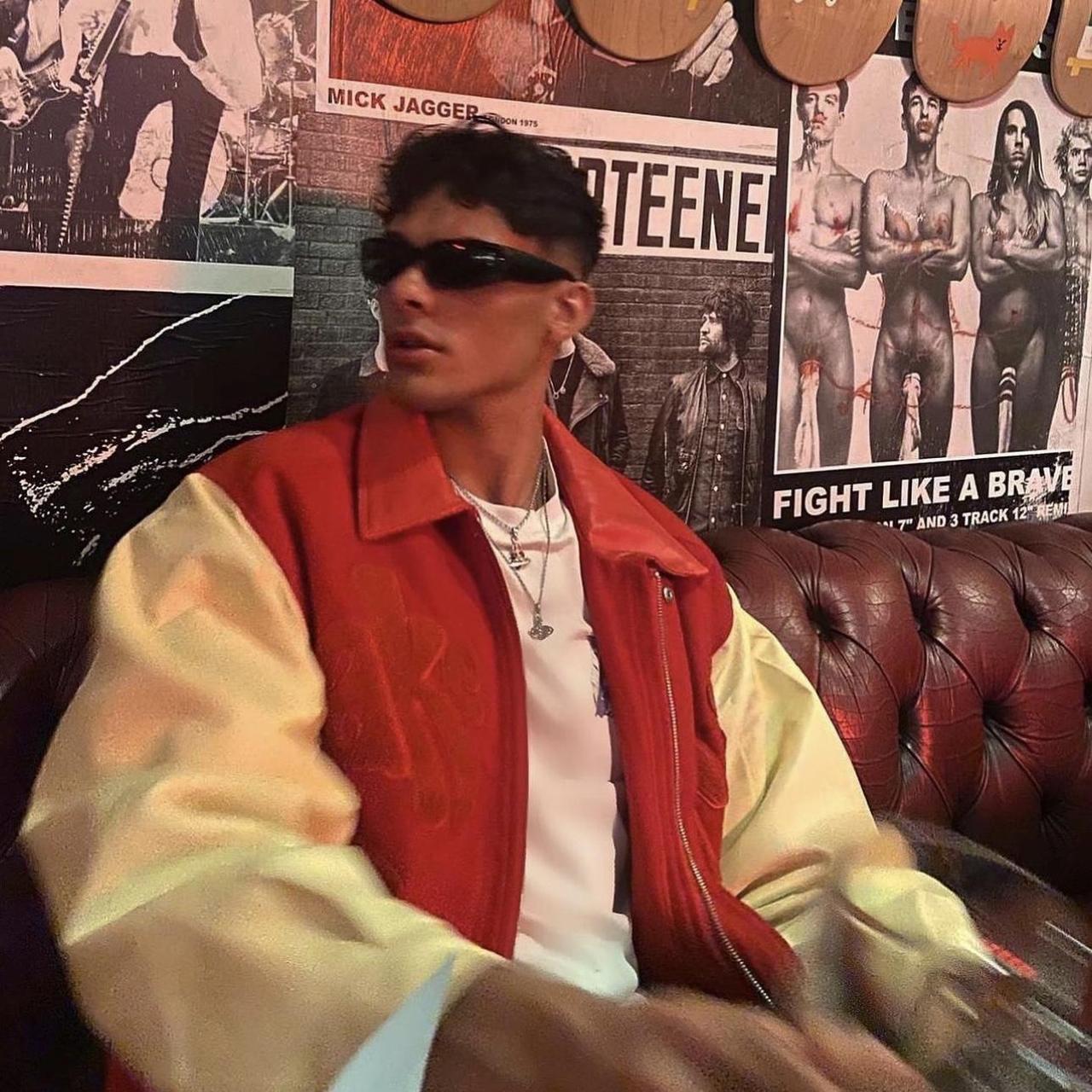 House of sunny red varsity jacket great condition... - Depop