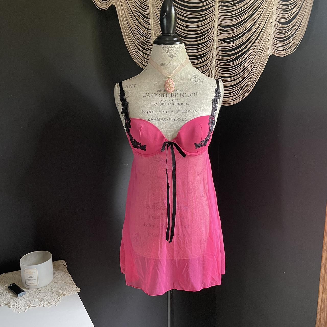 Hot Pink Babydoll - Inner Secrets size small,... - Depop