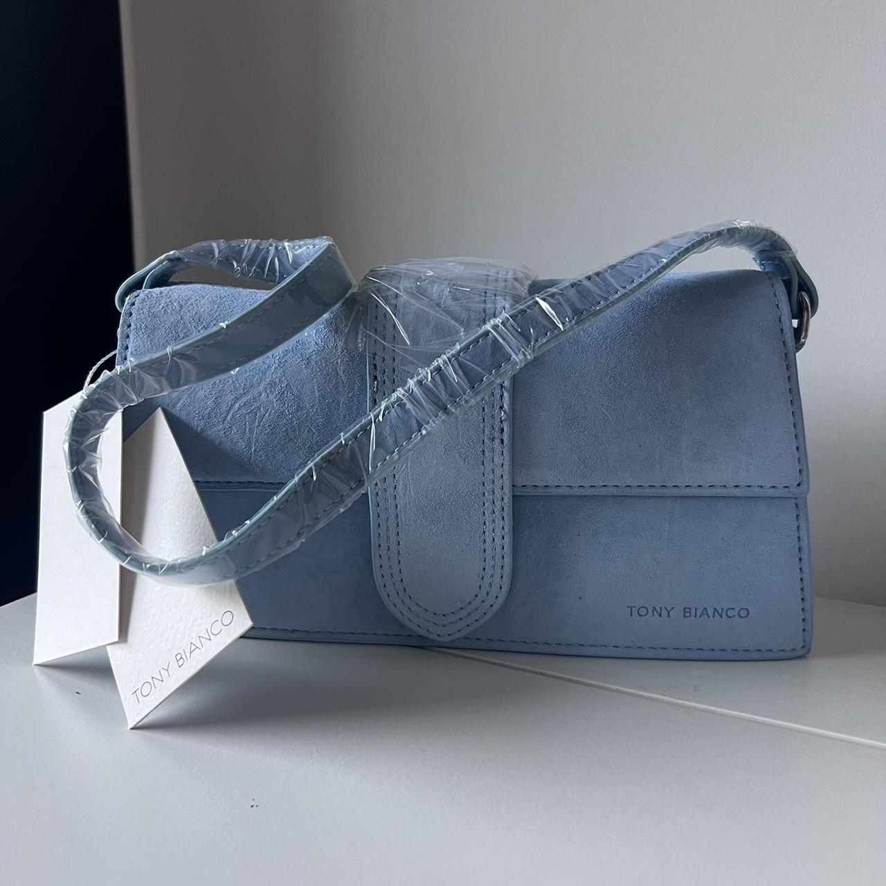 ️ TONY BIANCO suede blue bag new with tags RRP $189 - Depop