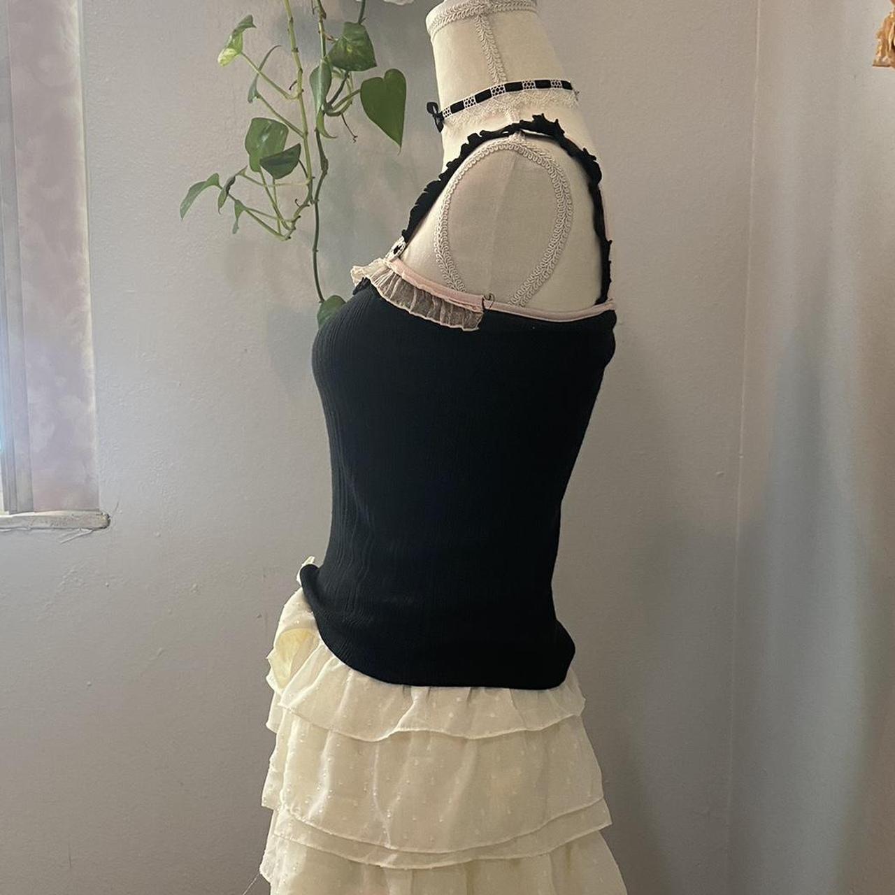 🎀cute y2k ruffle top with heart charms from... - Depop