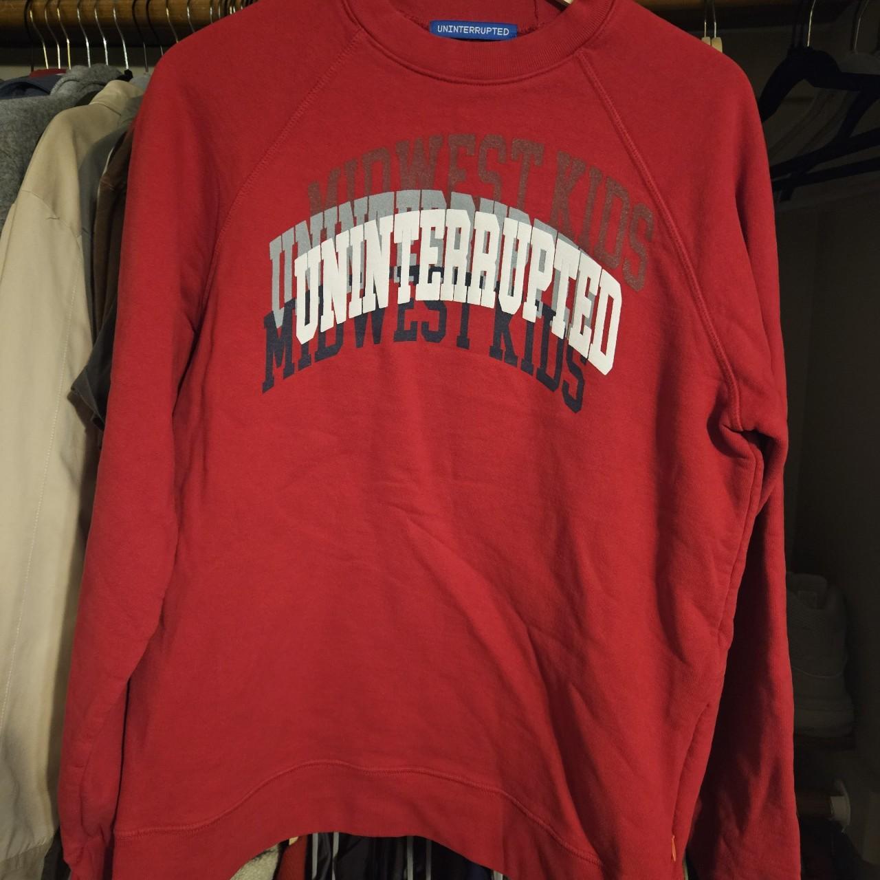 Midwest kids x uninterrupted red crewneck... - Depop