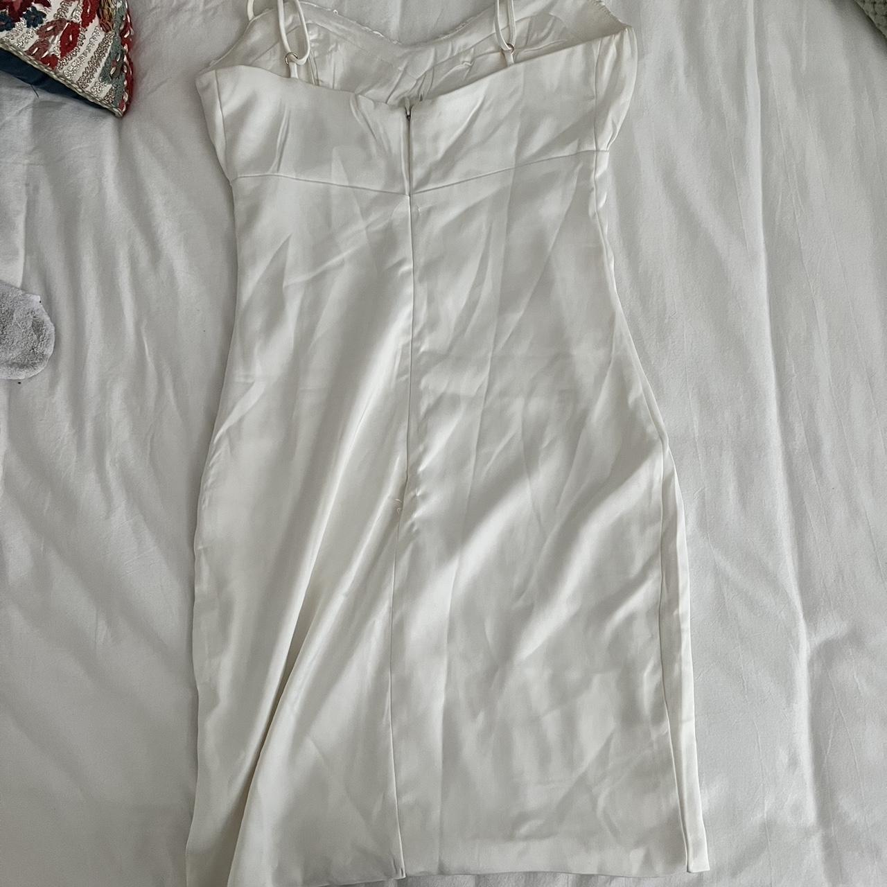 White meshki bodycon… small hole at the base of the... - Depop