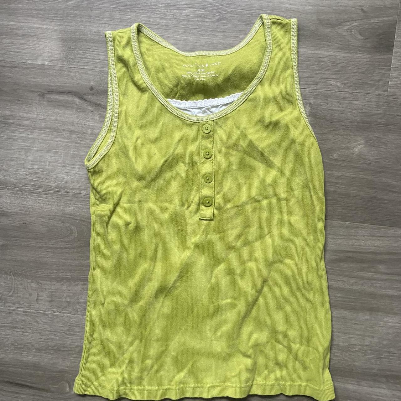 Green indie tank top perfect for summer - size M -... - Depop