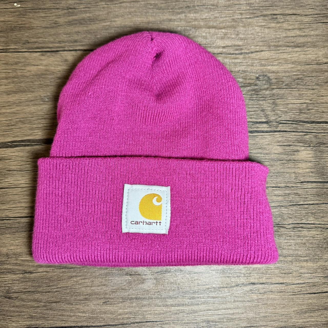 Carhartt workwear magenta colored beanie hat -Small... - Depop