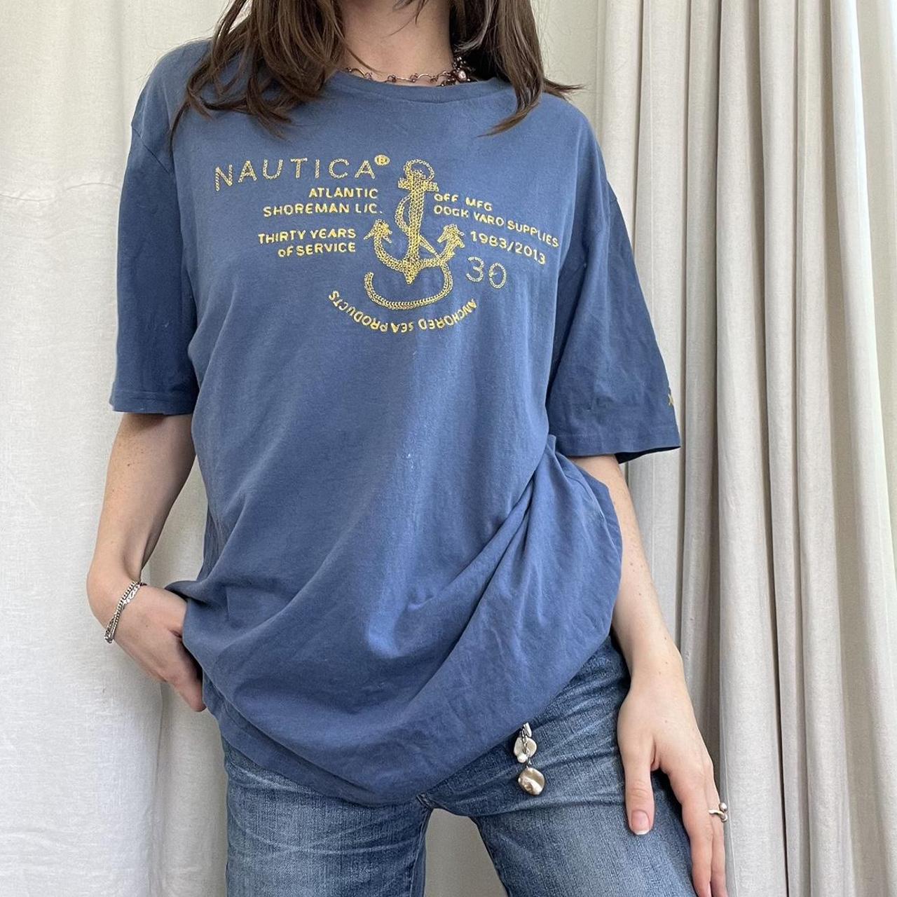 Vintage oversized blue NAUTICA T-shirt 💋 ABOUT THIS... - Depop
