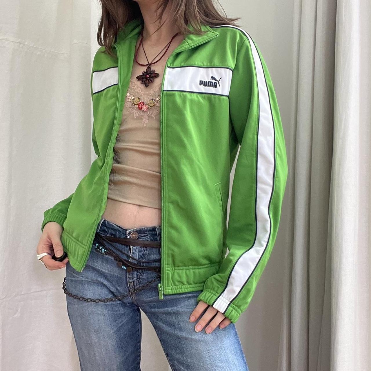 Green puma sports jacket 💋 ABOUT THIS... - Depop