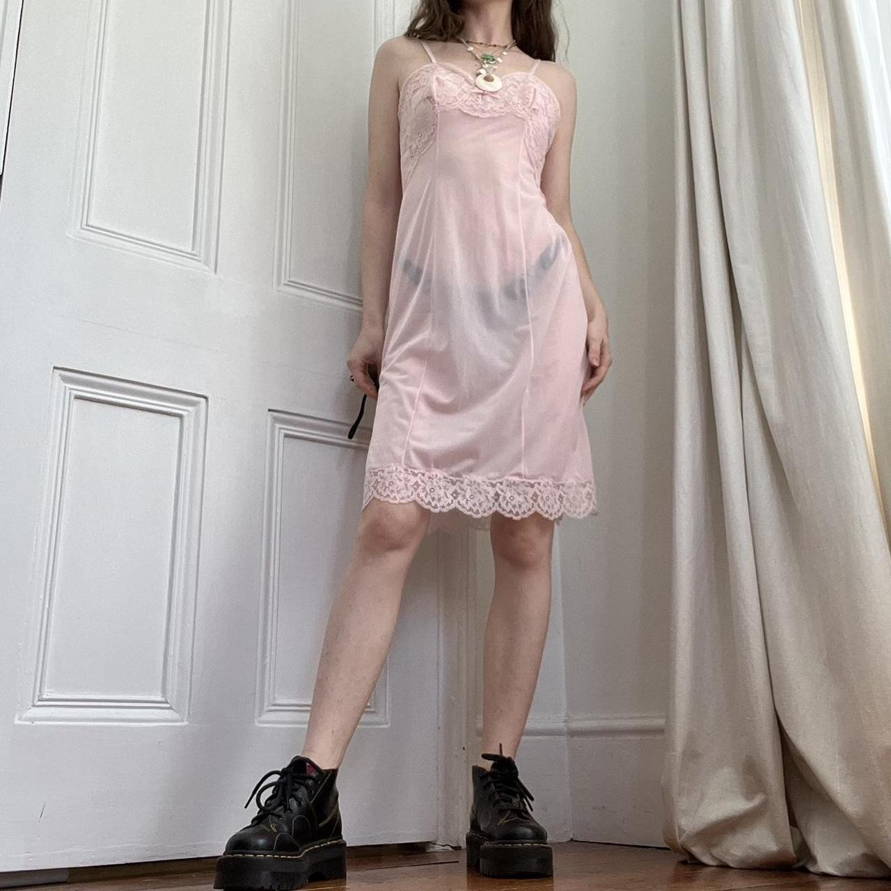 vintage sheer lace slip dress 💋 ABOUT THIS... - Depop