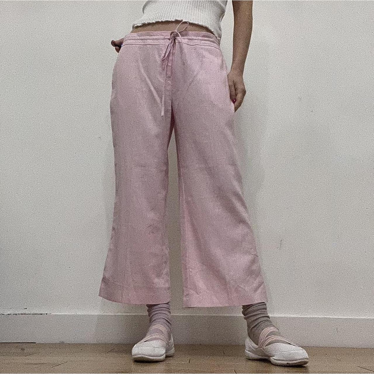 Pink linen capri suit trousers 💋 ABOUT THIS ITEM... - Depop