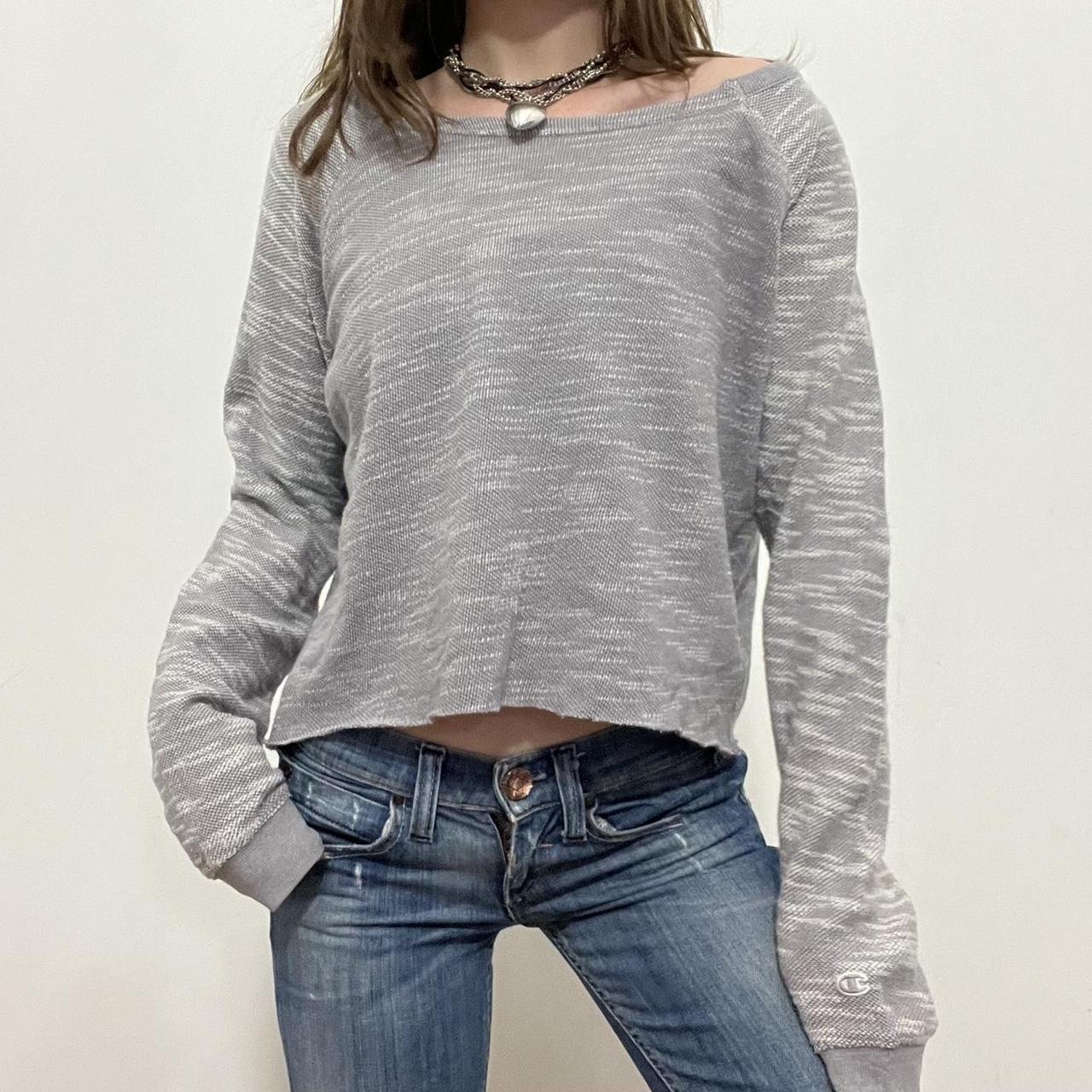 Grey slash neck slouchy sweatshirt 💋 ABOUT THIS... - Depop