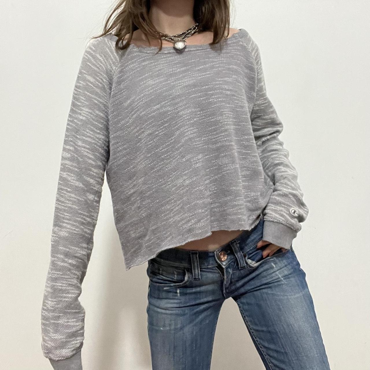 Grey slash neck slouchy sweatshirt 💋 ABOUT THIS... - Depop