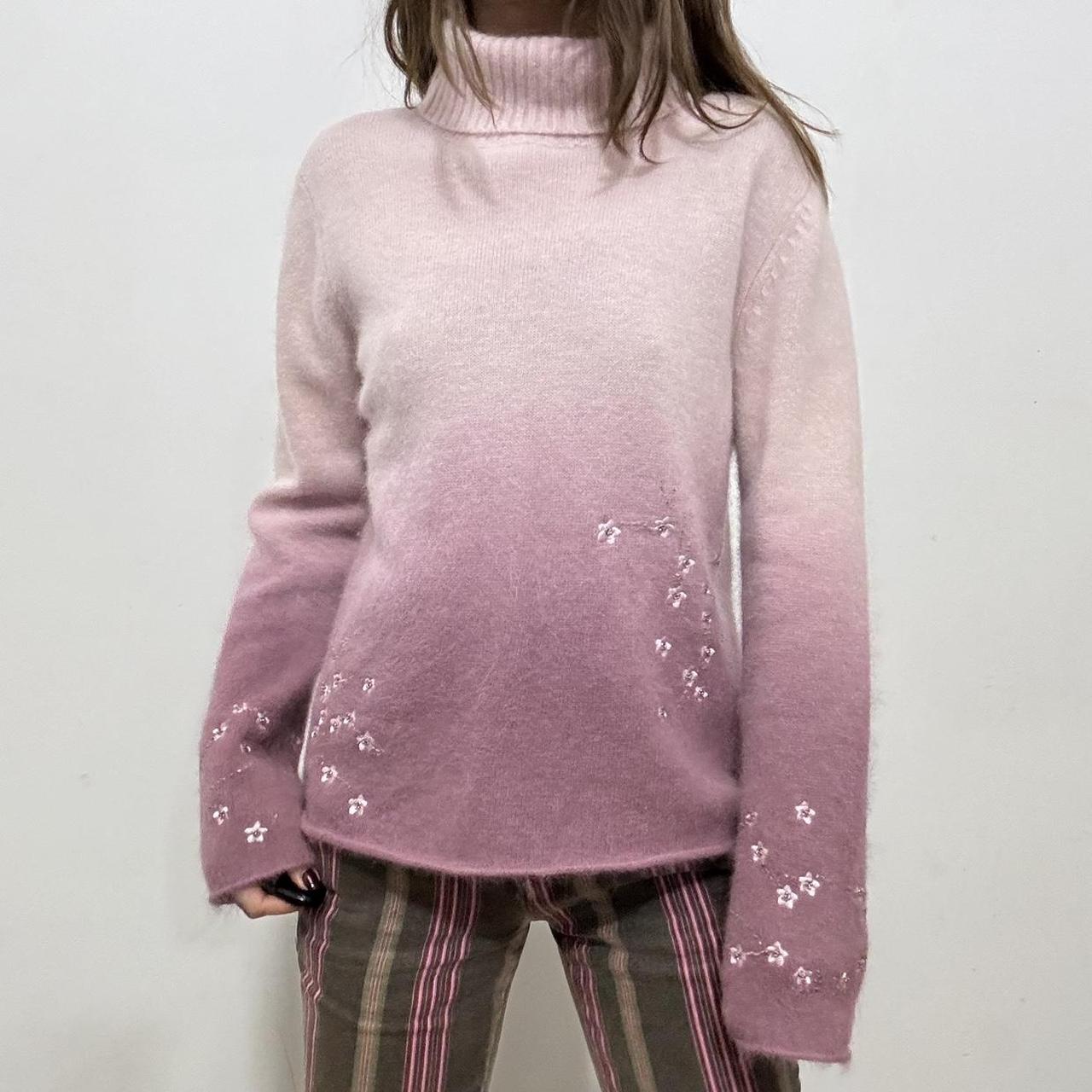 pink angora flower jumper 💋 ABOUT THIS... - Depop