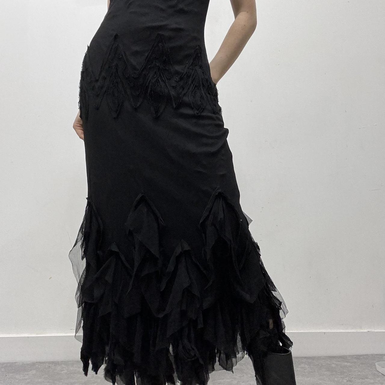 black mesh ruffle maxi dress 💋 ABOUT THIS... - Depop